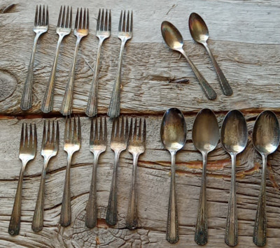 17 Piece Set American Silver Co CAMELOT HARVEST Silverplate flatware ...