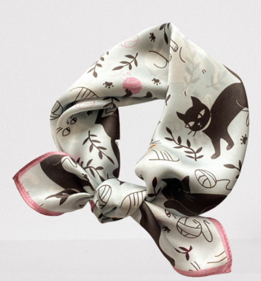 100% Silk 20" small square Scarf Women neckerchief Wrap pink black WS21 ...