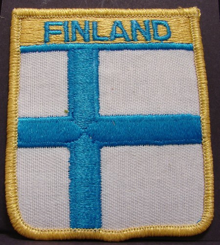 NEW SCANDINAVIAN FINNISH TRAVEL FLAG CLOTH PATCH FINLAND BLUE WHITE ...