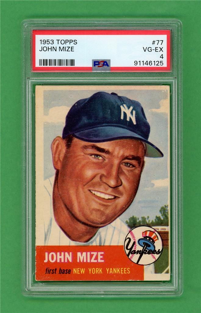 1953 Topps #77 Johnny Mize *** PSA VG-EX 4 ** New York Yankees old ...
