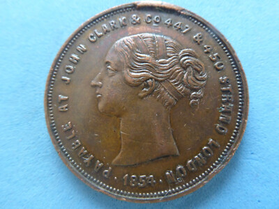 1455) GREAT BRITAIN LONDON, STRAND JOHN CLARK & SON LAMPS 1854 34mm £35 ...