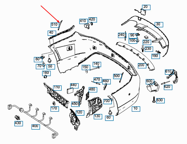 Mercedes-Benz CLA C117 Rear Bumper Right Grille Cover A1178850253 ...