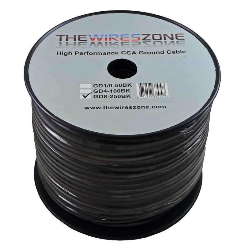 8 Gauge 250 Feet High Performance Flexi Amp Power/Ground Cable 8 AWG ...