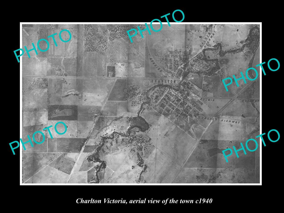 OLD 8x6 HISTORIC PHOTO OF CHARLTON VIC AUSTRALIA AERIAL VIEW OF TOWN ...