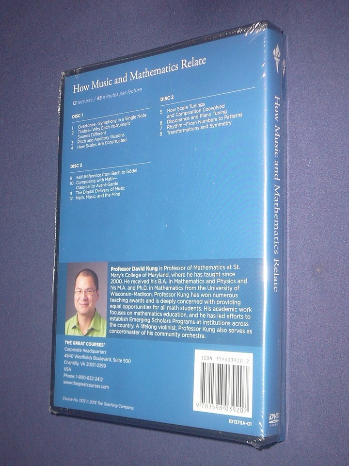 Teaching Co Great Courses DVDs : HOW MUSIC and MATHEMATICS RELATE ...