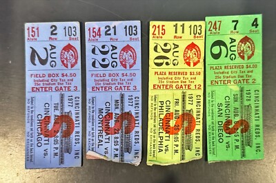 LOT OF 4 - 1970'S REDS TICKETS - A934 | eBay