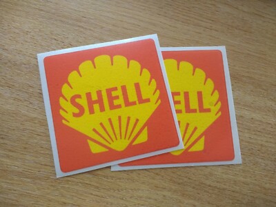 Vintage/classic Shell logo stickers - 2x 100mm / 4in - car / motorcycle ...