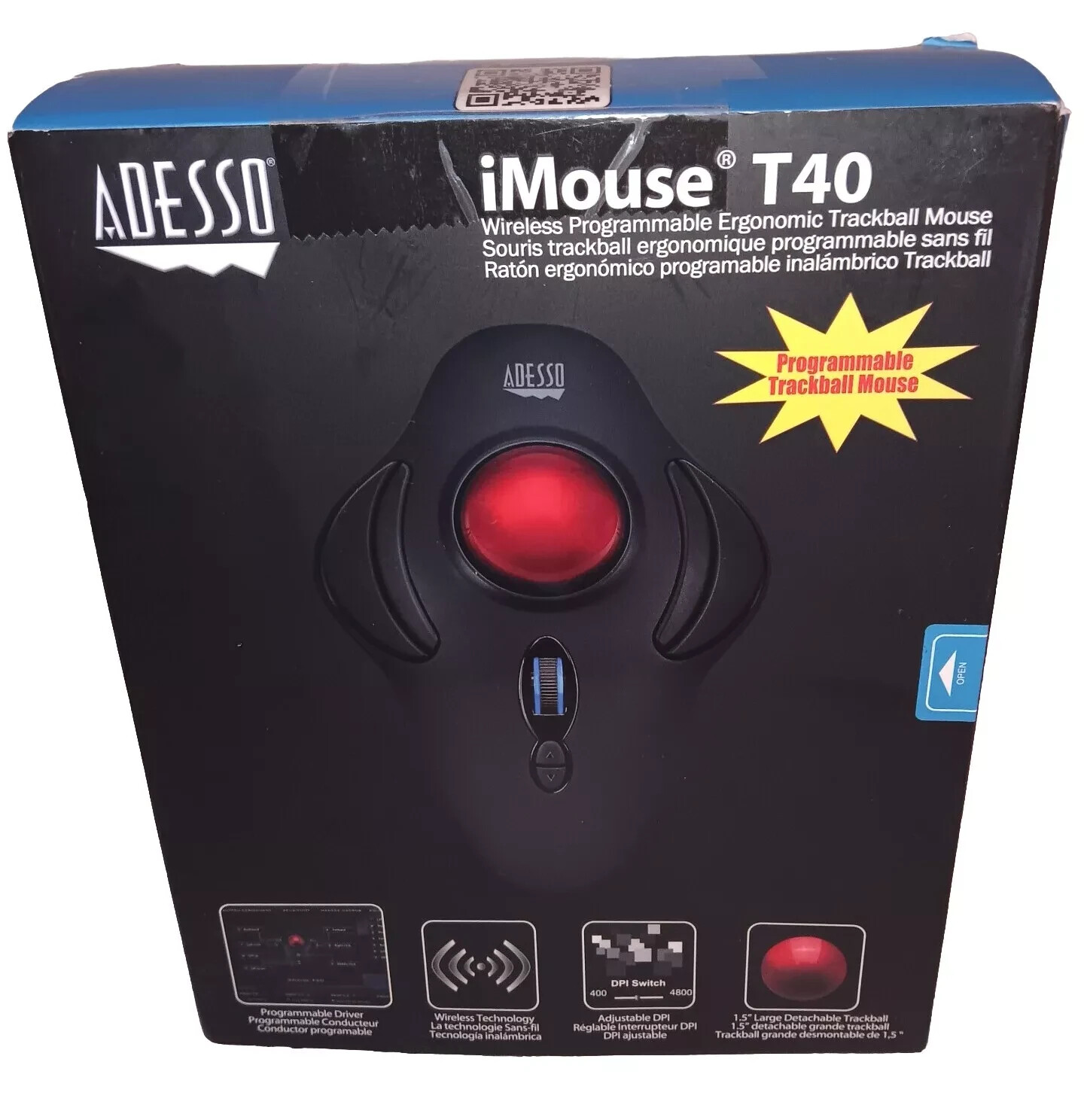 New Adesso iMouse T40 Wireless Trackball Optical Mouse | eBay