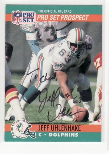 JEFF UHLENHAKE MIAMI DOLPHINS OHIO STATE PERSONALIZED AUTOGRAPHED CARD ...