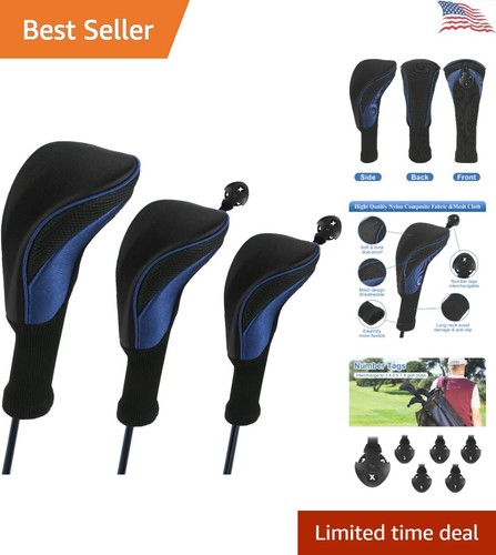 Golf Club Headcovers Set: Long Neck Mesh - Interchangeable No. Tags ...