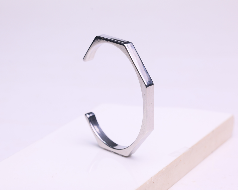 MEN Stainless Steel Silver Twist Cable Cuff Bangle Bracelet | eBay