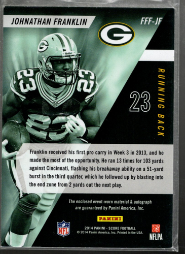 B6350 - Maillot Auto Johnathan Franklin Franchise Fabrics 2014 Score # ...