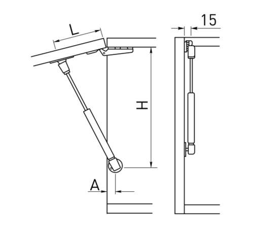 Gas Stay Lift Standard 80N Stay Buffer Damper Cabinet door hinge Gas ...