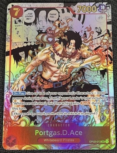 ONE PIECE Card Game Portgas D Ace Paramount War SP SR TCG OP02-01 2023 ...