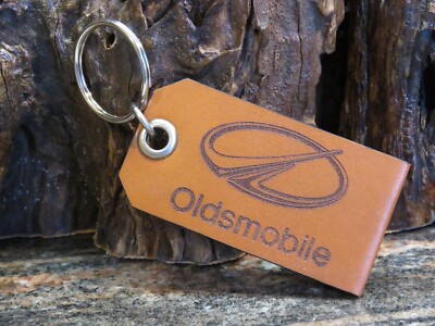 Oldsmobile car key chain DOUBLE SIDED Genuine leather key ring 2491 | eBay