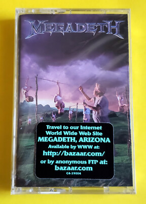 Megadeth 1994 YOUTHANASIA Cassette SEALED with Hype Sticker - Hole ...