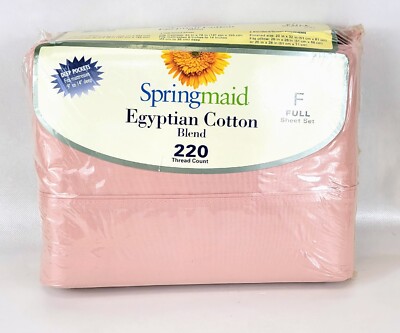 Springmaid Egyptian Cotton Blend Rose Pink Full Double Sheet Set 220 TC ...