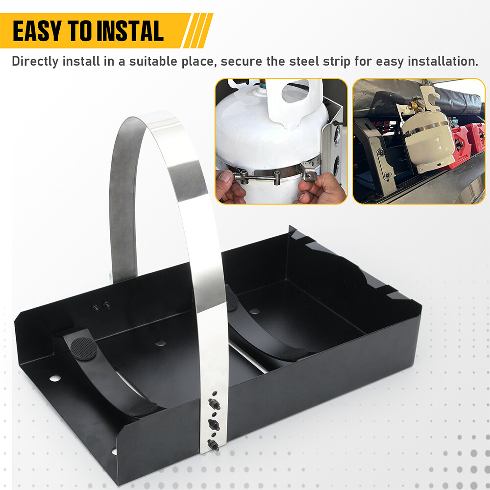 10LB Propane Tank Bracket Strap Straps Bolt On Cylinder T-Rack Mounting ...