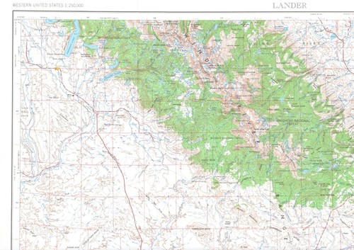 Lander, Wyoming 1961 Topo Map US Army USGS 1:250000 Scale Topographic ...