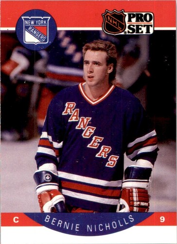 Bernie Nicholls 1990-91 Pro Set #204 New York Rangers | eBay