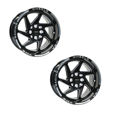 VMS Typhoon Black Milled Polished Drag Racing Rim Wheel 15X8 4X100 ...