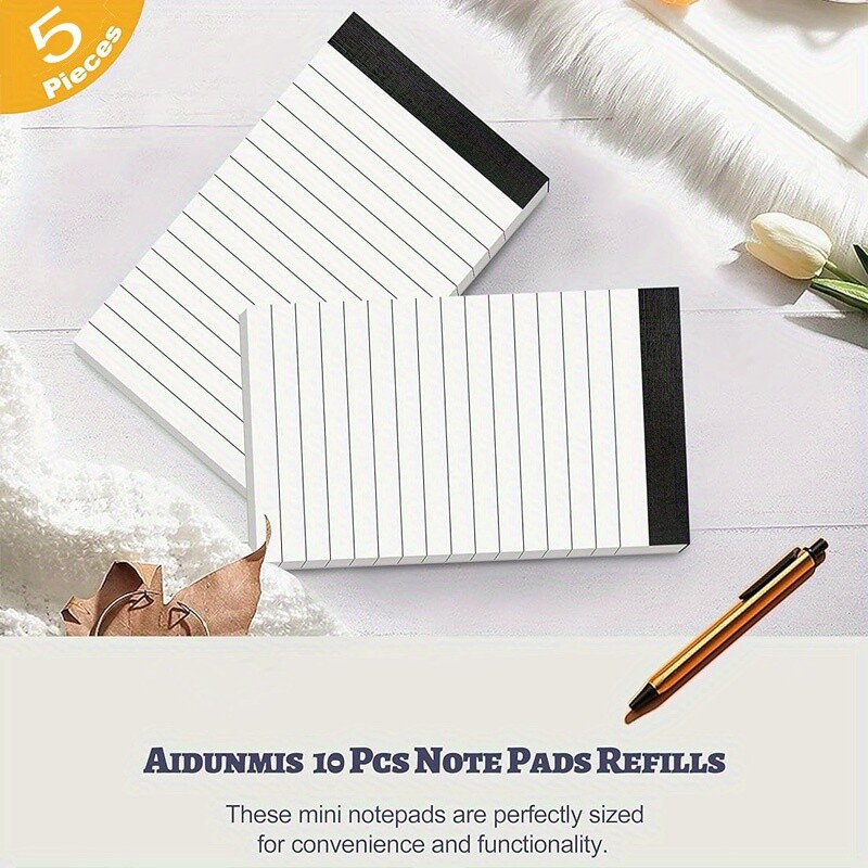 Notepads 5Pack Small Refills Memo Pads 3 X 5 Inch Lined Writing Note ...