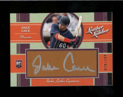 JAKE CAVE 2019 PANINI LEATHER & LUMBER ROOKIE AUTOGRAPH AUTO #028/149 ...