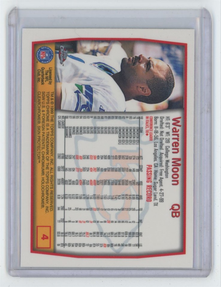 1999 Topps Chrome Warren Moon . Seattle Seahawks #4 | eBay
