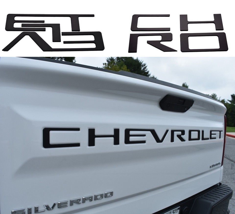 New Black Chevrolet Raised Tailgate Letters Decal for 2019-2024 Chevy ...