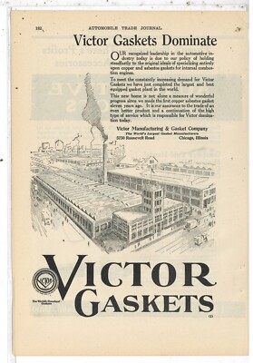 1920 Victor Manufacturing & Gasket Company Ad: Factory Aerial Pic ...
