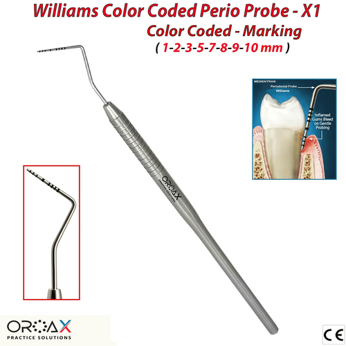 Dental Probes Periodontal Gum Depth Measuring Color Coded Probe ...