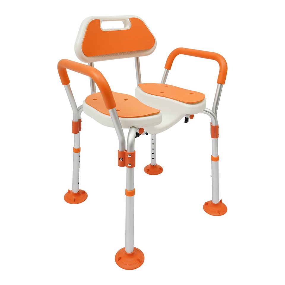 Height Adjustable Shower Chair with Backrest Armrests Bath Chair ...
