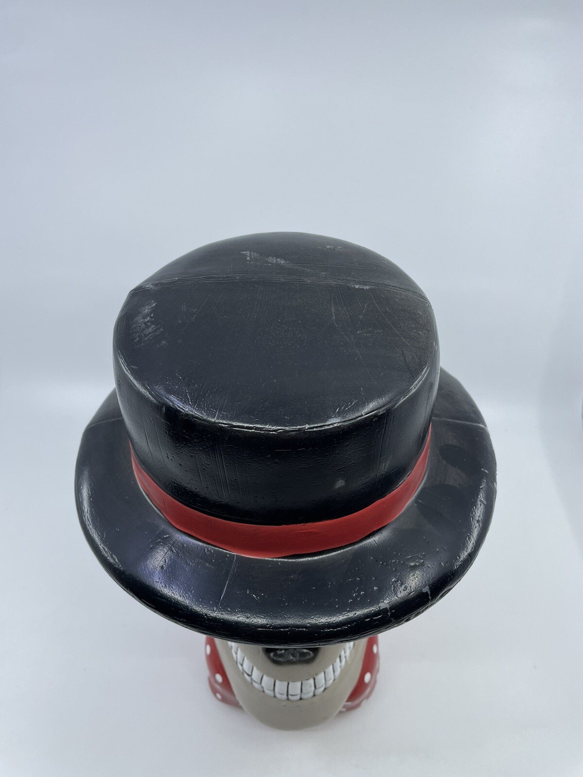 VINTAGE Halloween Decoration SKULL WITH TOP Hat ( Damaged) | eBay