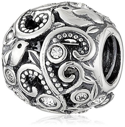 Chamilia Sterling Silver and Swarovski Crystal Flourish Bead Charm for ...