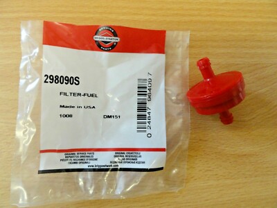 GENUINE BRIGGS & STRATTON FUEL FILTER 298090S 298090 in line fuel ...