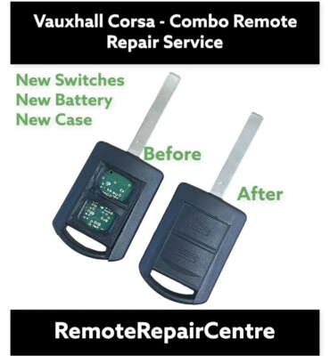 Vauxhall Opel Corsa Combo Meriva 2 button remote key fob case repair ...