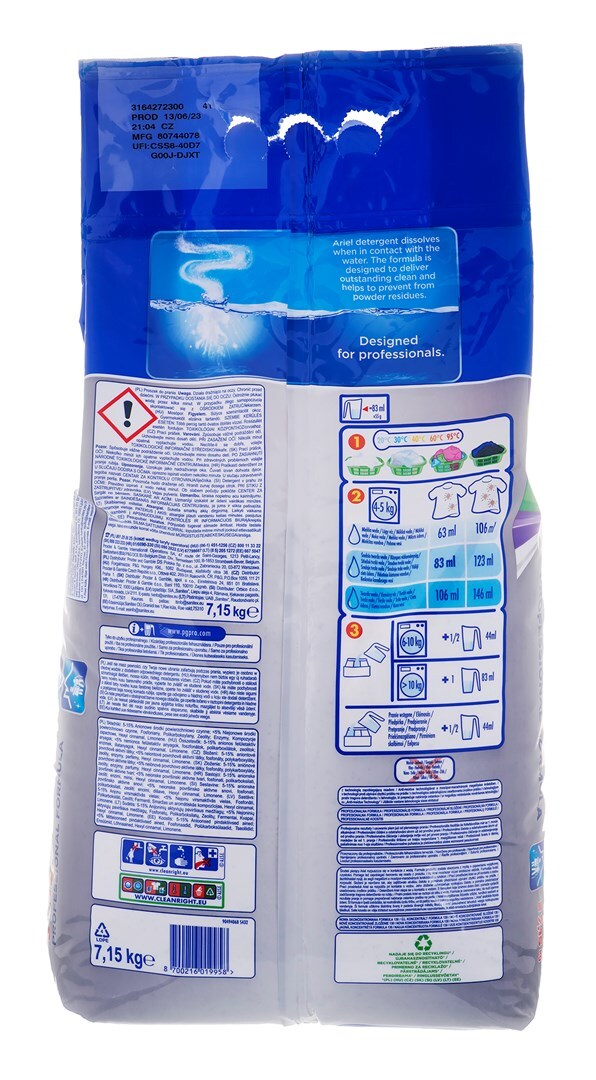 8700216019958 ARIEL PROFESSIONAL COLOUR WASHING POWDER 7.15KG ARIEL ...