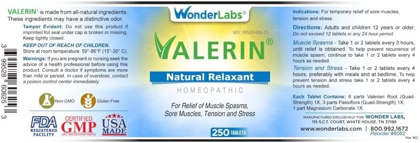 Valerin Natural Relaxant for Tension Relief, Leg Cramps and Other ...