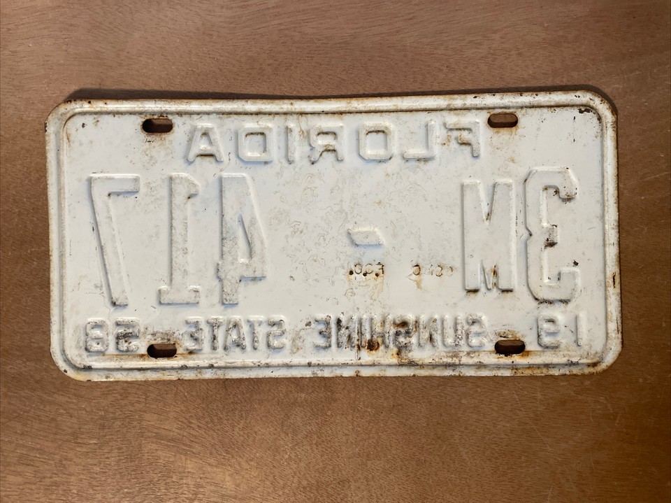1958 Florida License Plate Dealer # 3M - 417 Hillsborough County | eBay