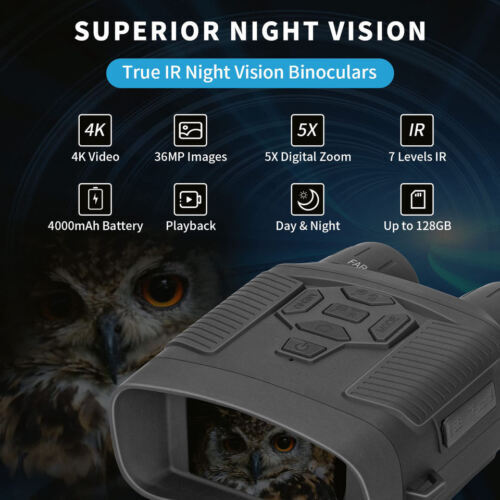 36MP Digital Night Vision Goggles Binoculars For Total Darkness ...