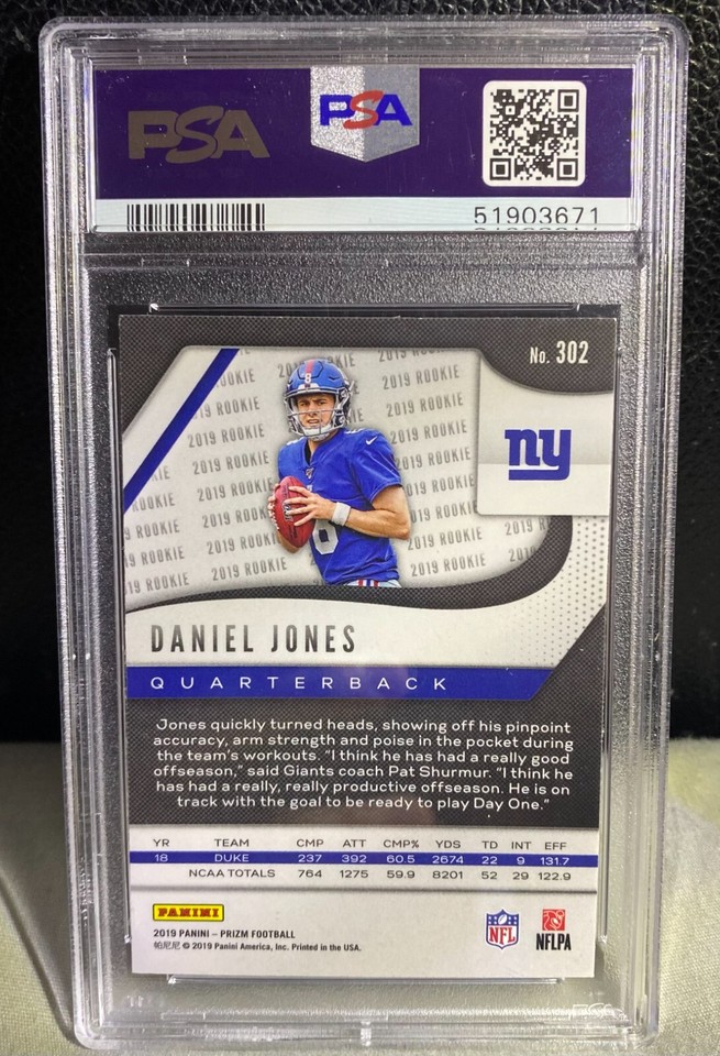 2019 PANINI PRIZM - GIANTS - DANIEL JONES - ROOKIE CARD #302 - HOT RC ...