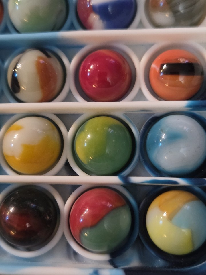 Vintage Marbles Peltier Acro Vitro 36 Target Marbles Plus 10 Boulders ...