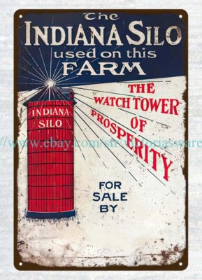 Indiana Silo farm ranch metal tin sign wall posters online | eBay