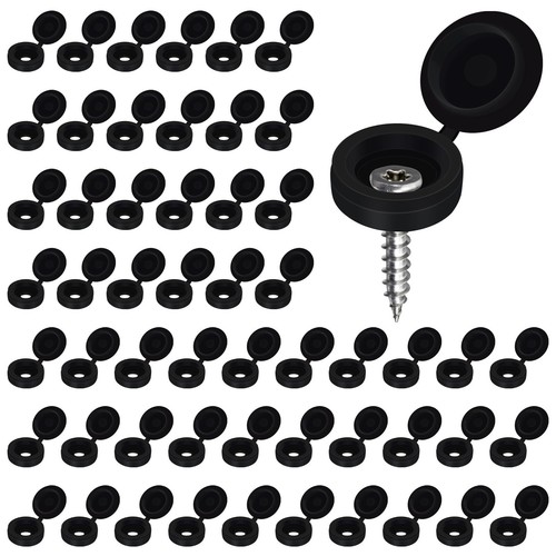 100pcs Screw Caps, 4mm ID Plastic Hinged Screw Cover Caps, Folding ...