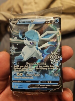 Pokémon TCG Glaceon V 040/203 2023 Holiday Advent Snowflake Stamp Promo ...