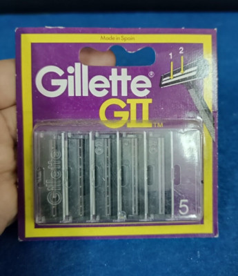 VINTAGE GILLETTE G2 II PACK OF 5 REPLACEMENT RAZORS MADE IN SPAIN ...
