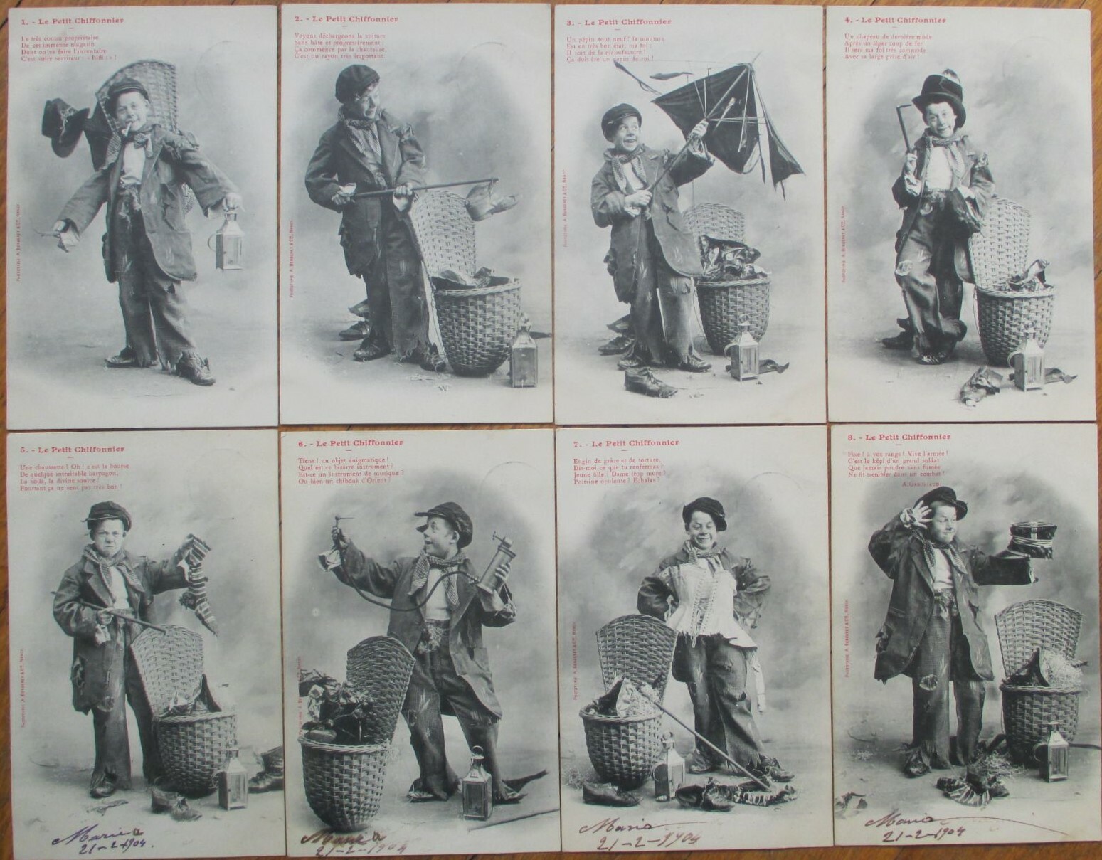 Hobo, Boy Ragpicker/Chiffonnier 1903 SET EIGHT Bergeret French Fantasy ...