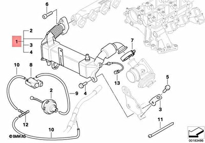 Genuine BMW E83 E90N E91N E92N 335d X3 EGR Exhaust Gas Cooler OEM ...