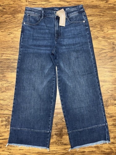 J. Jill High Rise Full Leg Crops Jeans Size 6 Women Ink Wash Blue NWT ...
