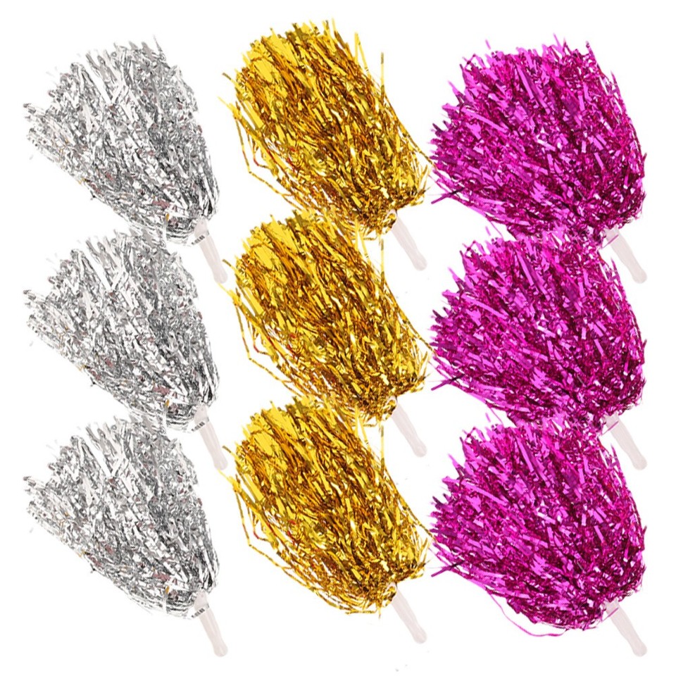 9 Pcs Cheerleading Pom Poms Props Sports Meeting Cheerleader Pom Poms ...